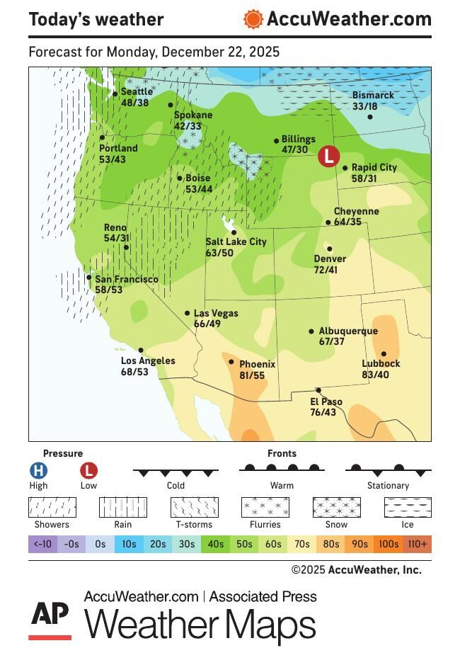 AP RE WR1222 WEATHER MAP | Nation & World | leadertelegram.com