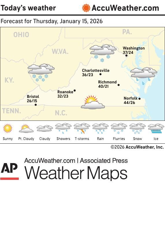AP HH VA0115 WEATHER MAP | Nation & World | leadertelegram.com