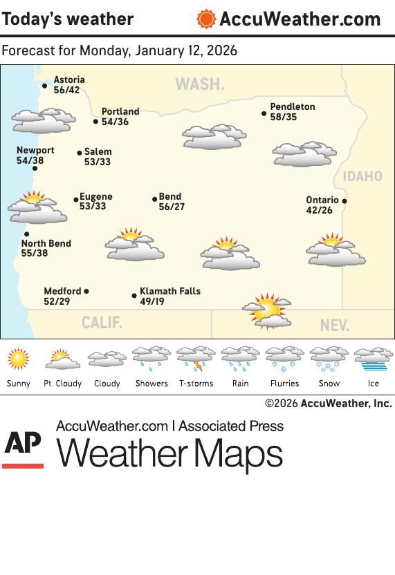 AP CC OR0112 WEATHER MAP | Nation & World | leadertelegram.com
