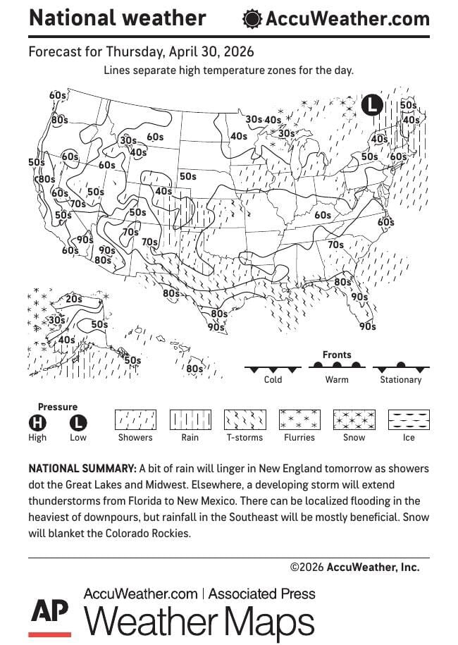 AP PM BUS0429 WEATHER MAP | Nation & World | leadertelegram.com