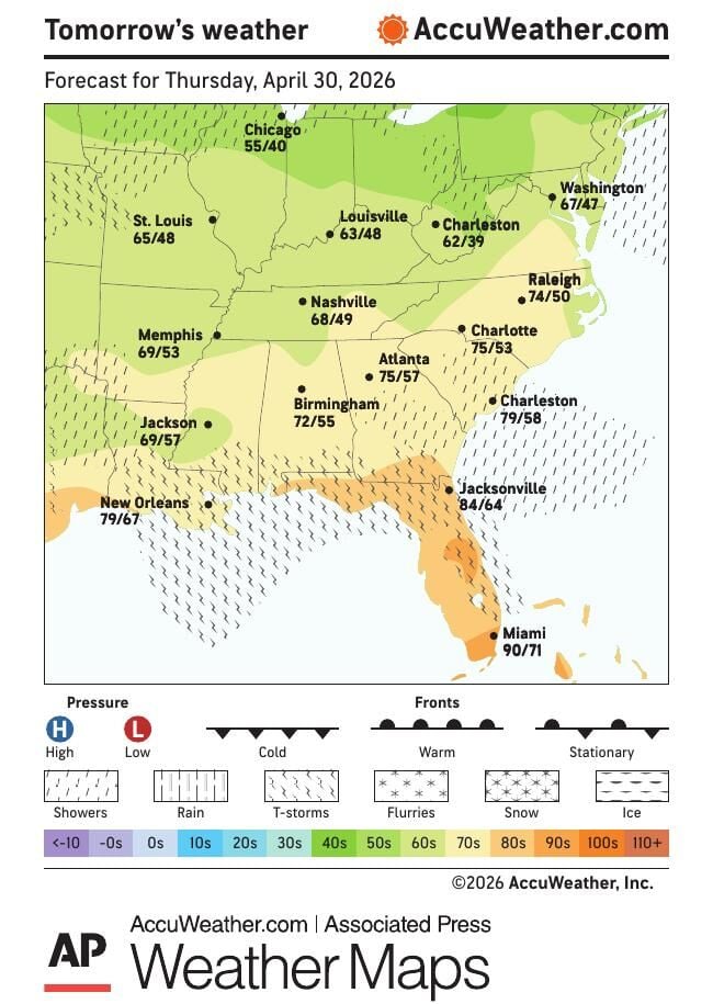 AP RE SER0429 WEATHER MAP | Nation & World | leadertelegram.com