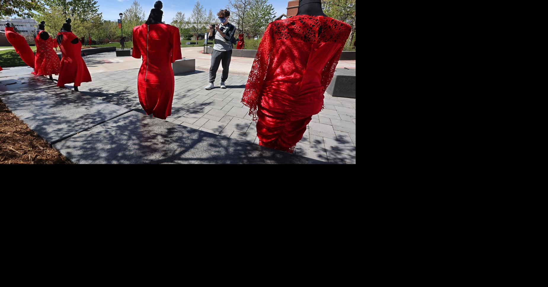 Red dress display recognizes murdered, missing Indigenous women | Front ...