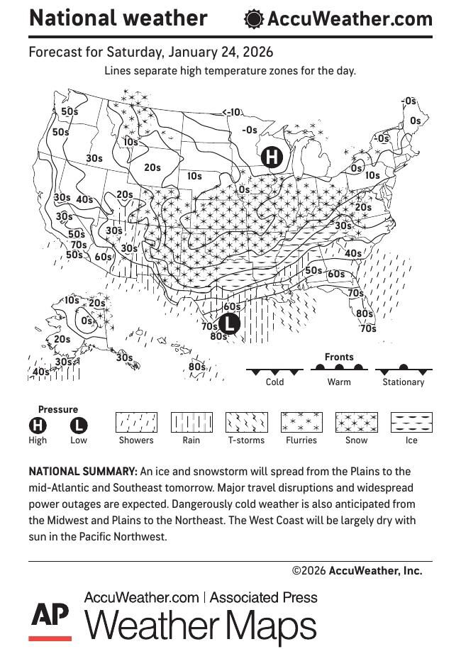 AP PM BUS0123 WEATHER MAP | Nation & World | leadertelegram.com