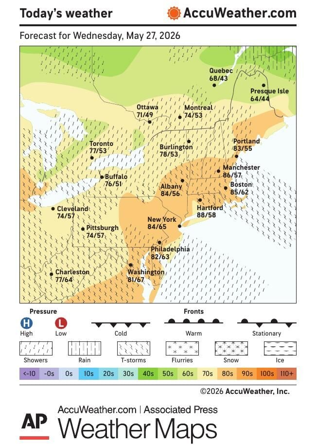 AP RE NER0527 WEATHER MAP | Nation & World | leadertelegram.com