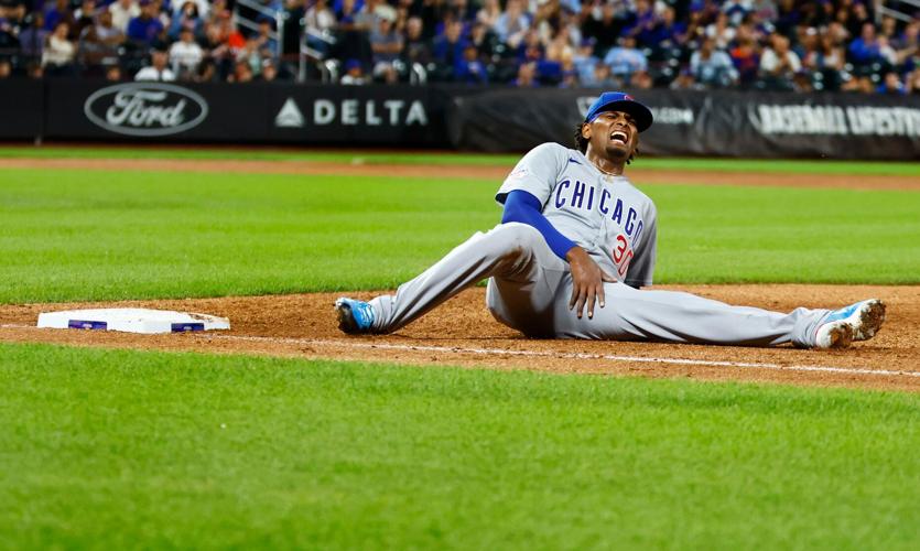 Cubs pitcher Edward Cabrera carted off the field with a left leg injury ...