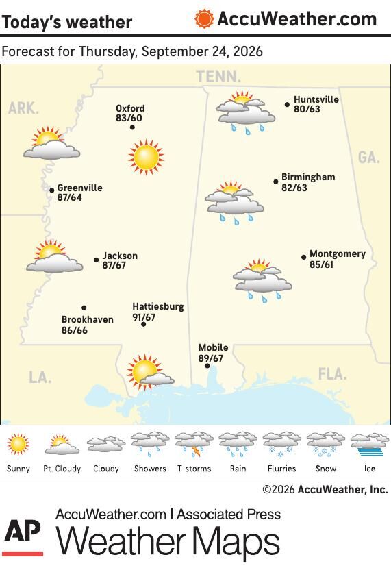 AP CC MSAL0924 WEATHER MAP | Nation & World | leadertelegram.com