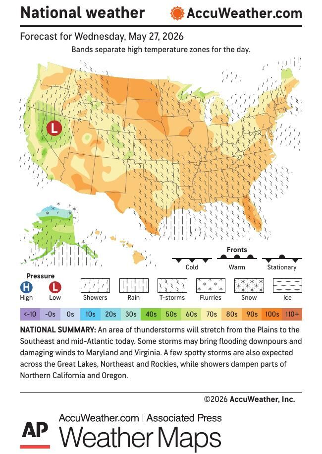 AP PM CUS0527 WEATHER MAP | Nation & World | leadertelegram.com