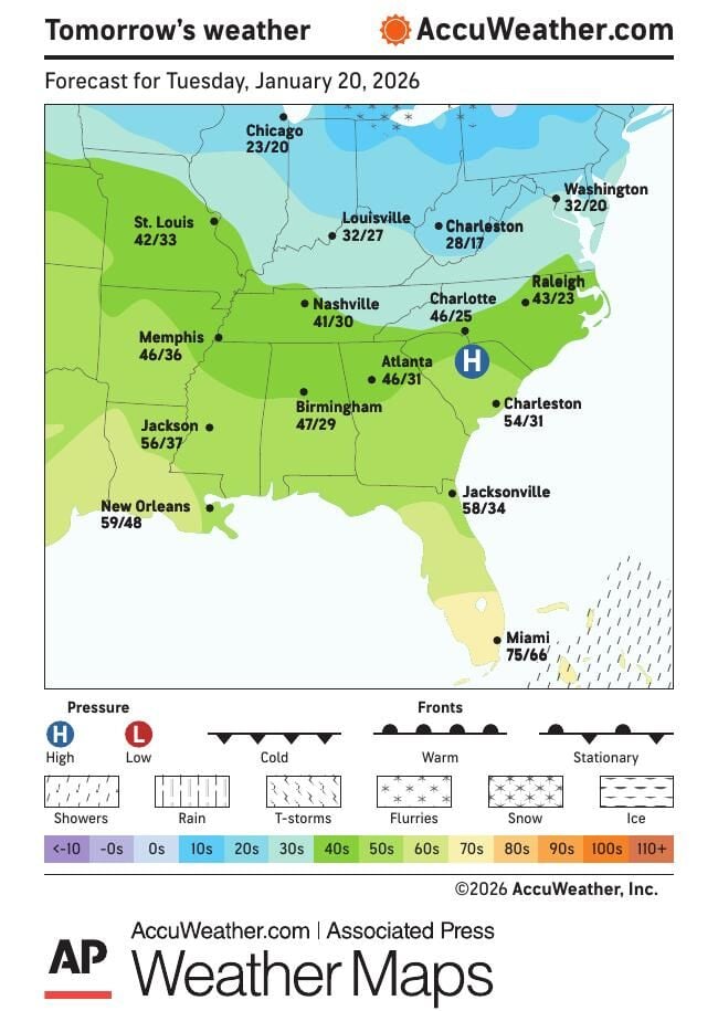 AP RE SER0119 WEATHER MAP | Nation & World | leadertelegram.com