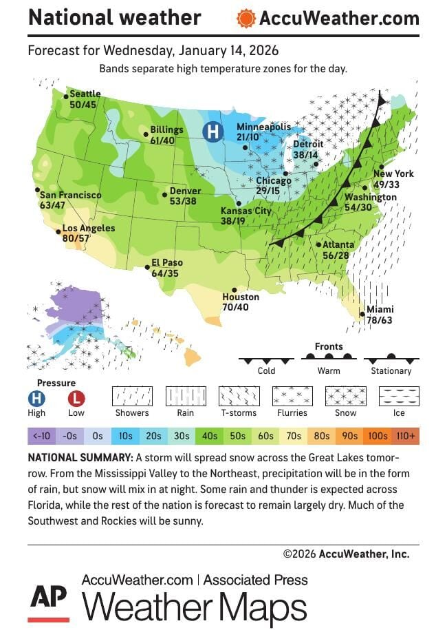 AP PM CCUS0113 WEATHER MAP | Nation & World | leadertelegram.com
