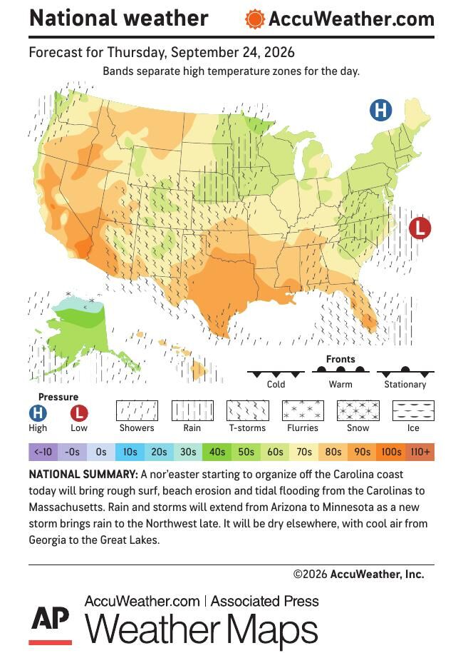 AP PM CUS0924 WEATHER MAP | Nation & World | leadertelegram.com