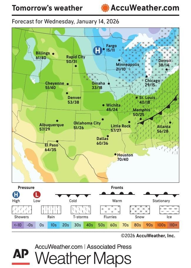 AP RE MWR0113 WEATHER MAP | Nation & World | leadertelegram.com