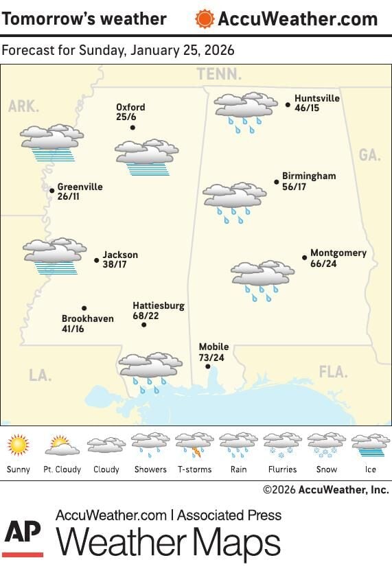 AP CC MSAL0124 WEATHER MAP | Nation & World | leadertelegram.com