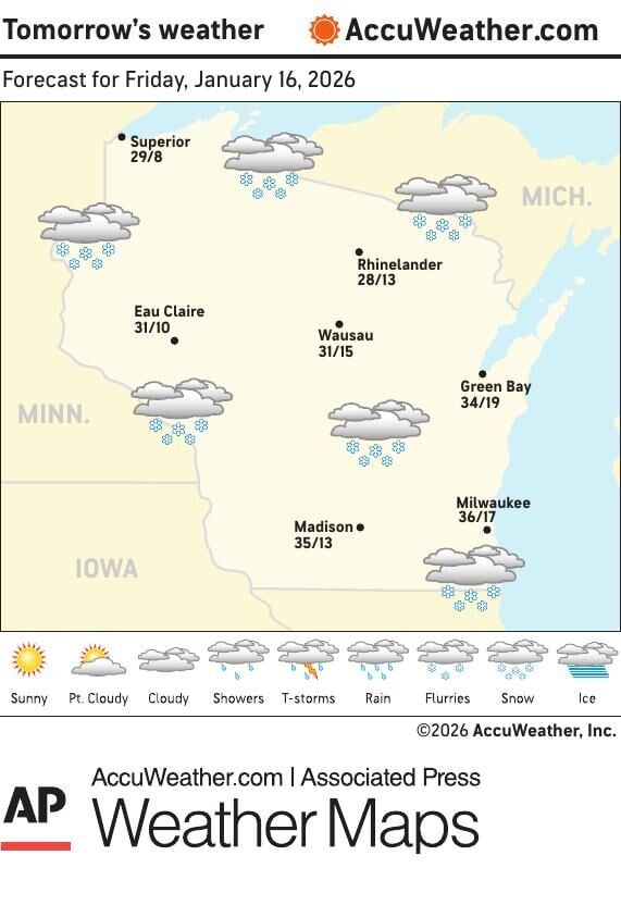 AP HH WI0115 WEATHER MAP | Nation & World | leadertelegram.com