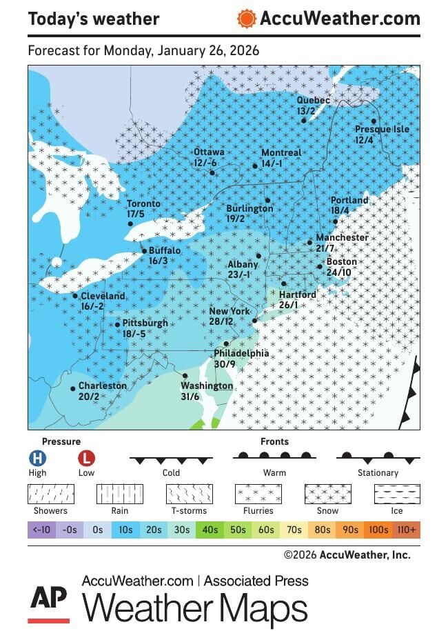 AP RE NER0126 WEATHER MAP | Nation & World | leadertelegram.com