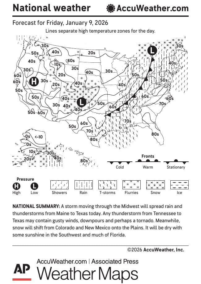 AP PM BUS0109 WEATHER MAP | Nation & World | leadertelegram.com
