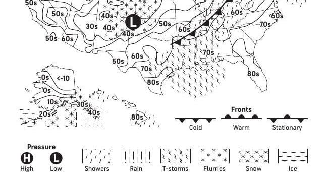 AP PM BUS0109 WEATHER MAP | Nation & World | leadertelegram.com