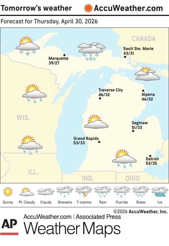 AP FF MI0429 WEATHER MAP | Nation & World | leadertelegram.com