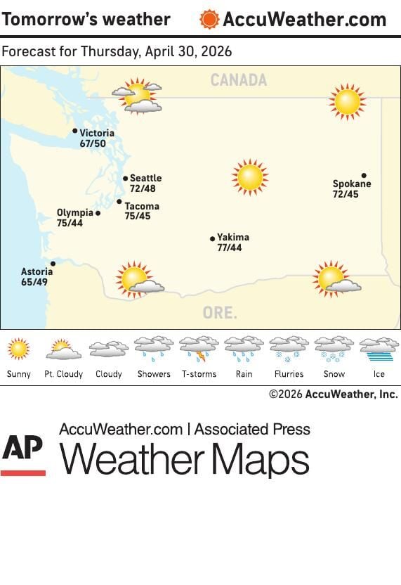 AP HH WA0429 WEATHER MAP | Nation & World | leadertelegram.com