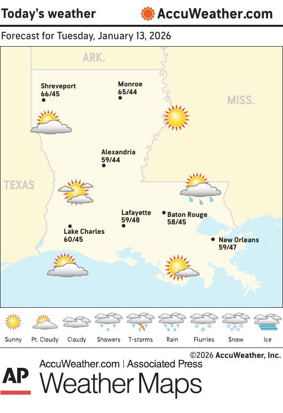 AP FF LA0113 WEATHER MAP | Nation & World | leadertelegram.com