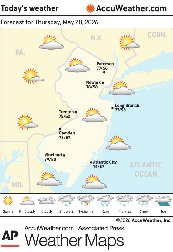 AP GG NJ0528 WEATHER MAP | Nation & World | leadertelegram.com