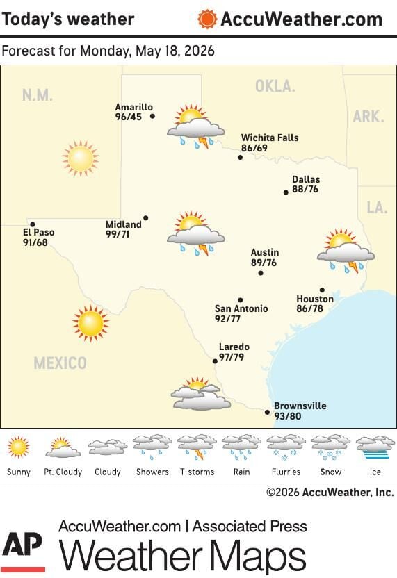 AP HH TX0518 WEATHER MAP | Nation & World | leadertelegram.com