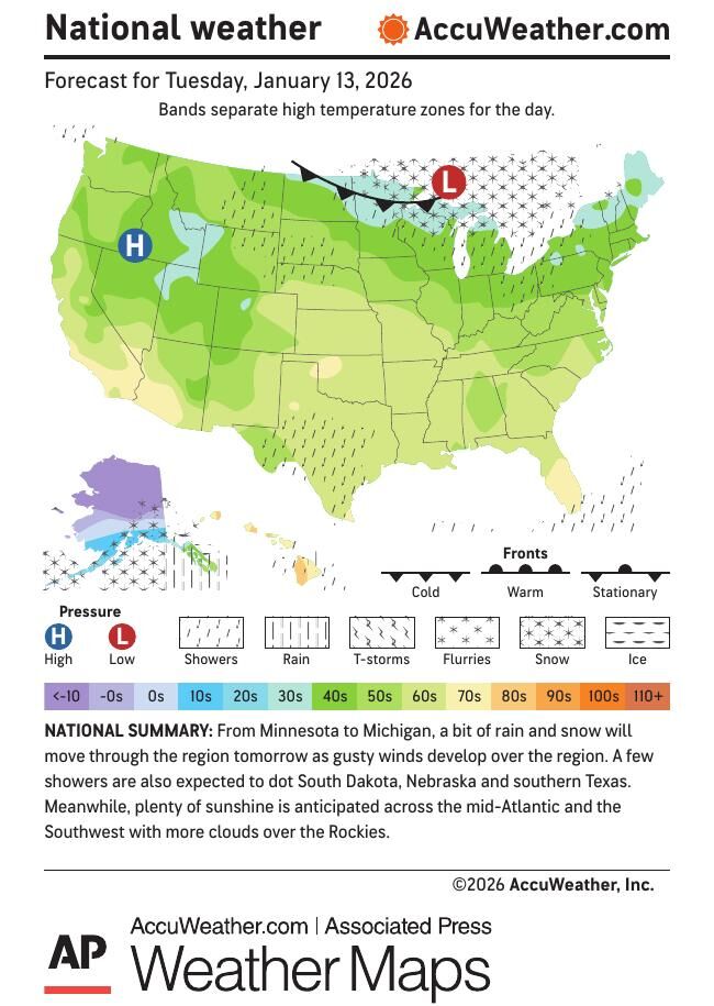 AP PM CUS0112 WEATHER MAP | Nation & World | leadertelegram.com