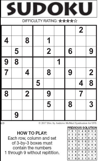 SUDOKU | Arts-and-entertainment | leadertimes.com