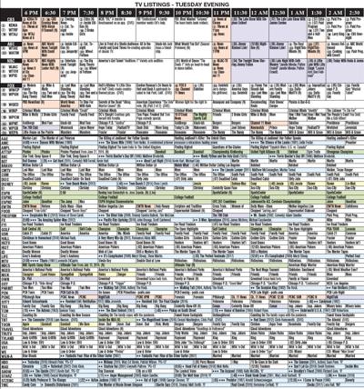 TV LISTINGS – TUESDAY EVENING | Arts-and-entertainment | leadertimes.com