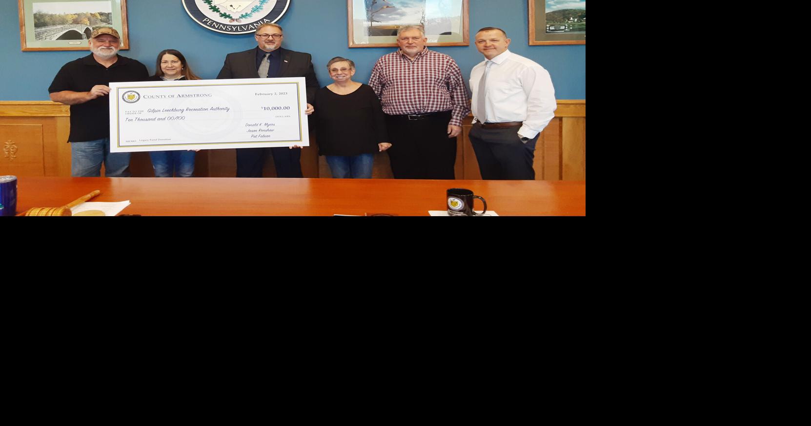 Commissioners donate funds to Gilpin Leechburg Recreation Authority ...