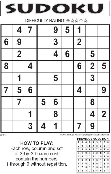 SUDOKU | Arts-and-entertainment | leadertimes.com