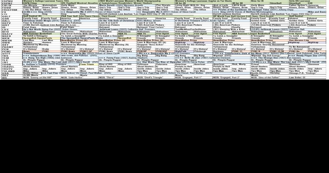 TV LISTINGS – SATURDAY EVENING | Arts-and-entertainment | leadertimes.com