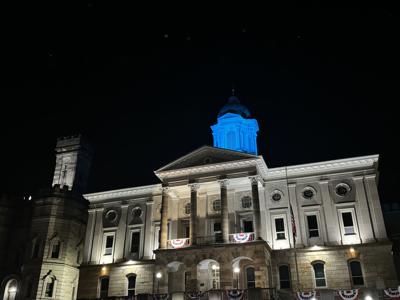 The Armstrong County Courthouse lights teal for Tourette awareness for ...