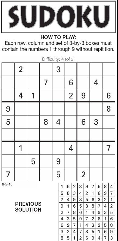 SUDOKU | Arts-and-entertainment | leadertimes.com