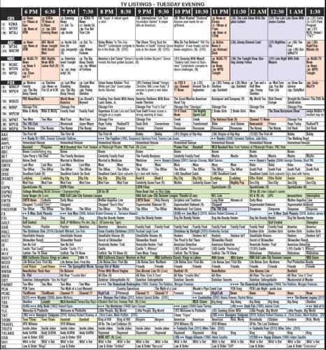 TV LISTINGS – TUESDAY EVENING | Arts & Entertainment | leadertimes.com