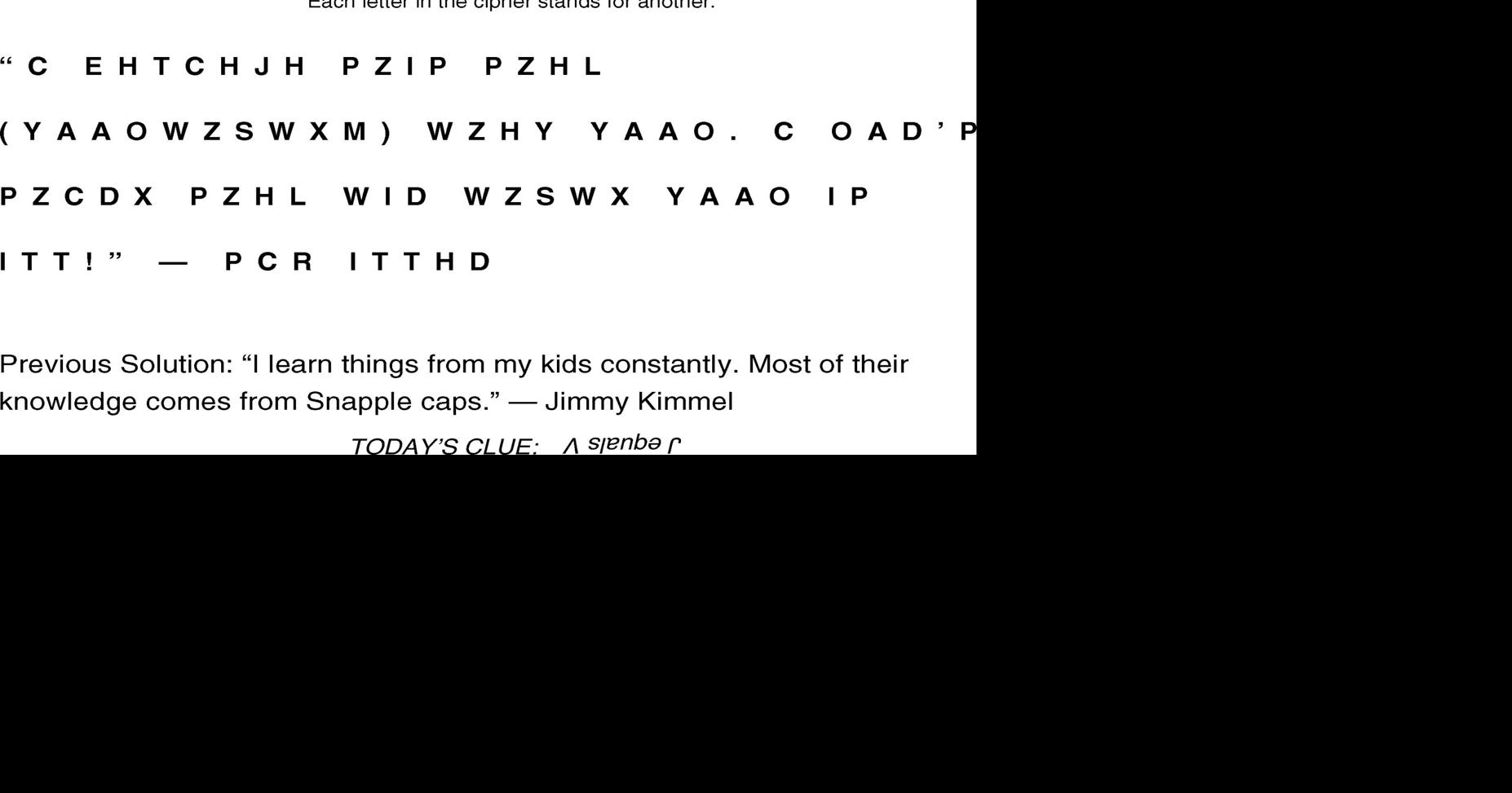 CELEBRITY CIPHER | Arts-and-entertainment | leadertimes.com