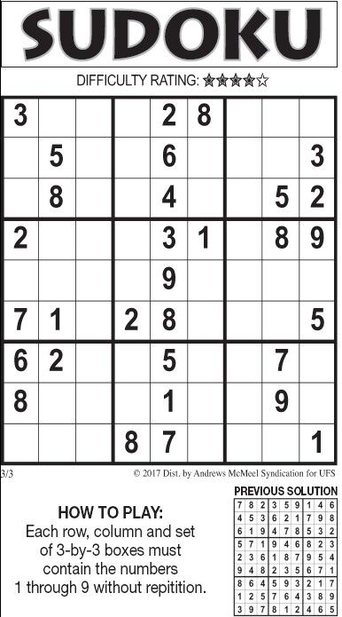 SUDOKU | Arts-and-entertainment | leadertimes.com