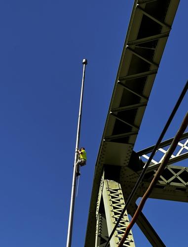 New flag cable installed on Kittanning Citizens Bridge | News ...