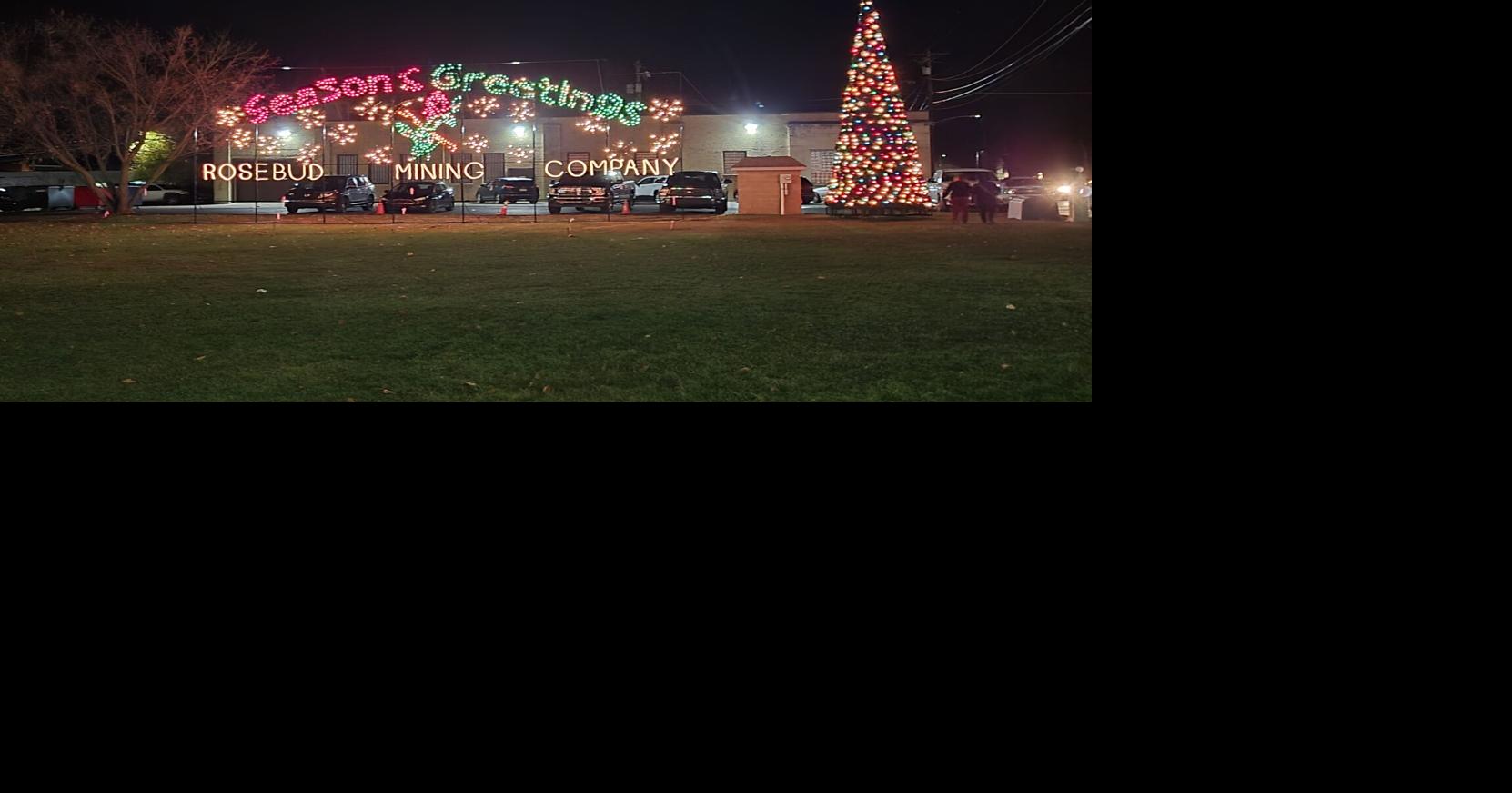 Christmas tree stands alighted by Rosebud Mining Co. for Kittanning ...