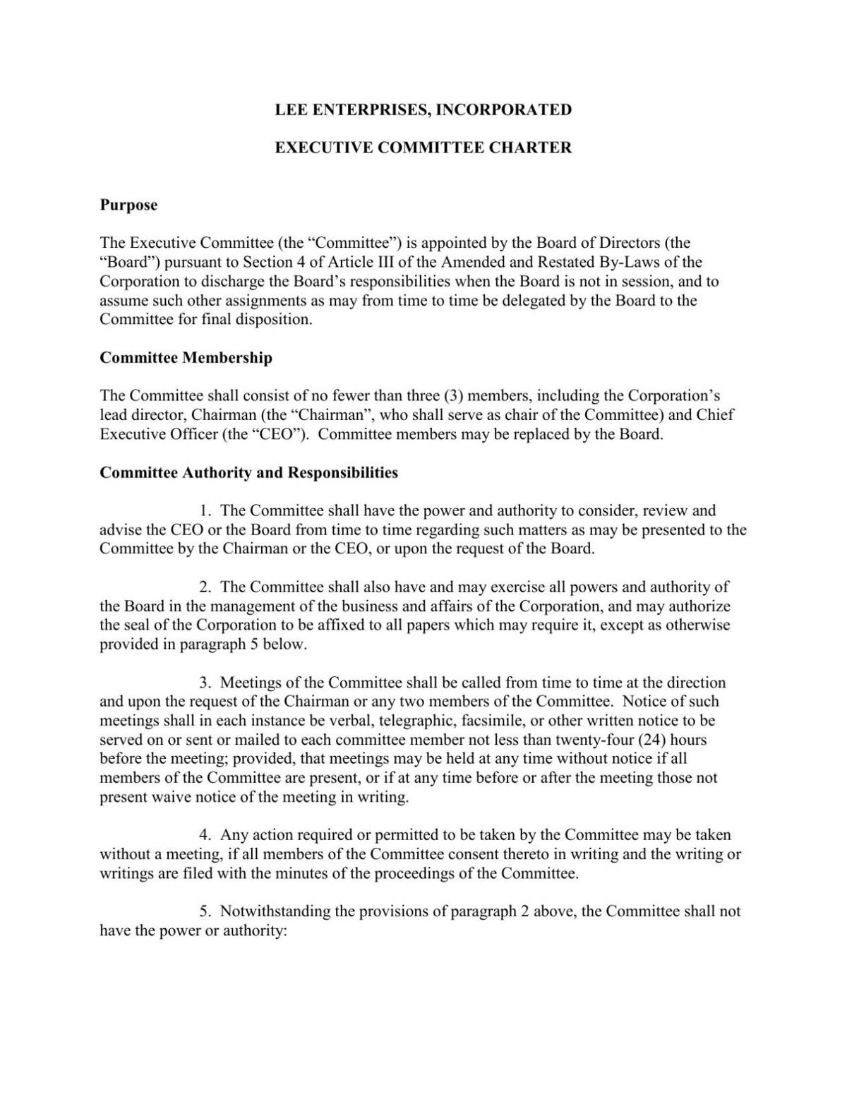 Executive Committee Charter | | lee.net