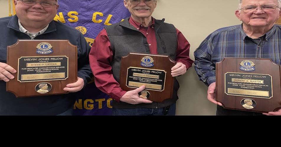 Three Lexington Lions Club members receive Melvin Jones Fellow award