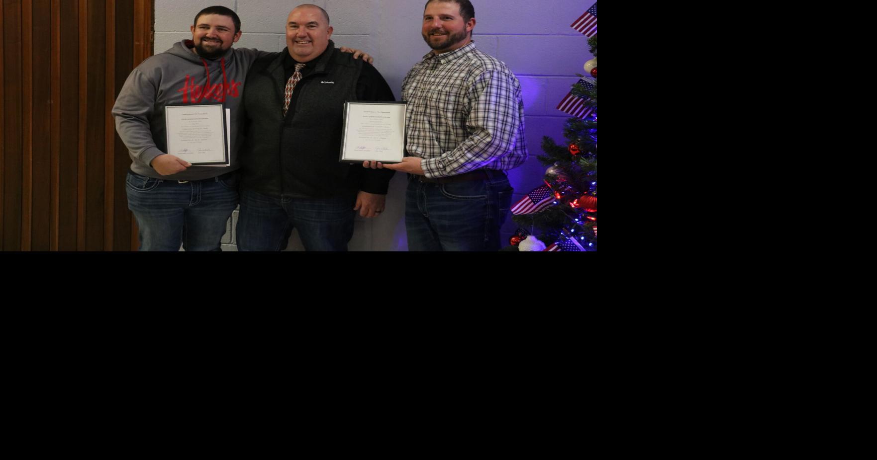 Jake Baal, Chief Jason Schneider and Austin Spotanski
