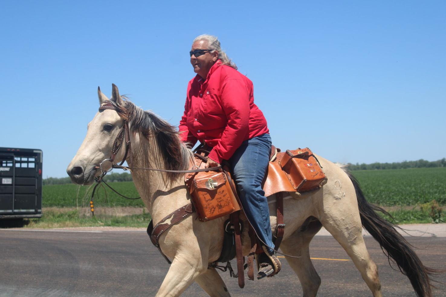 Riders of Pony Express stop just south of Cozad this year