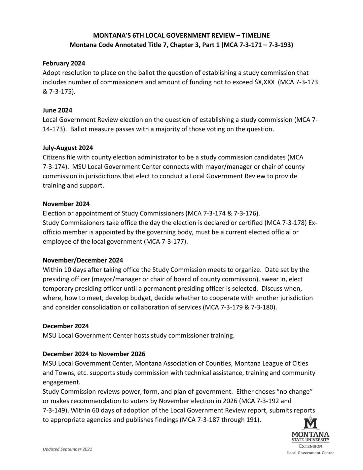 Local government review timeline | | livingstonenterprise.com