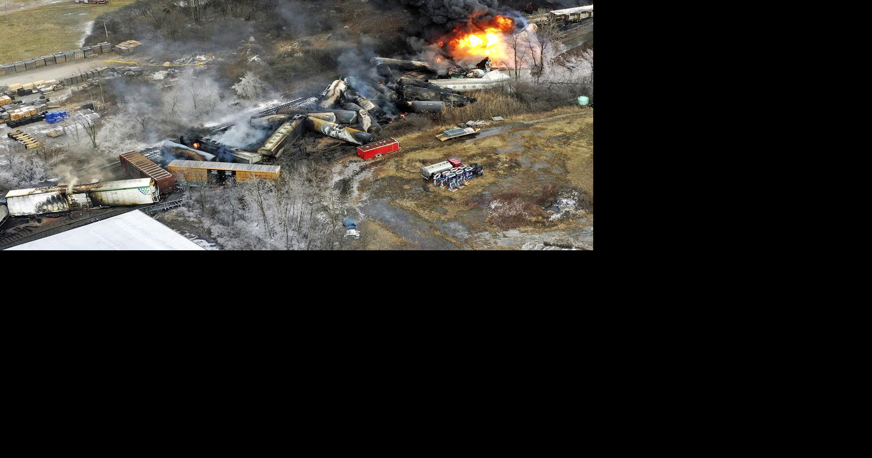 NTSB concludes flaming wheel bearing caused east Ohio derailment, vent ...