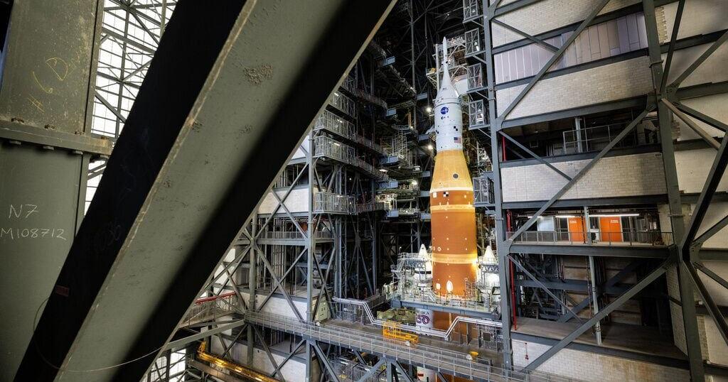 NASA's new moon rocket heads to the pad ahead of astronaut launch as ...