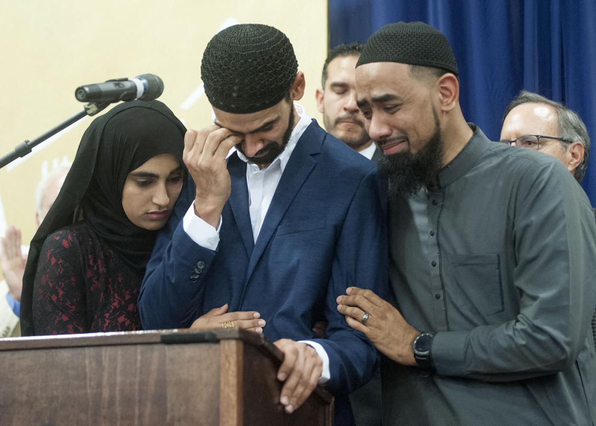 Hamid Hayat speaks at Sacramento press conferences during Eid al-Adha ...