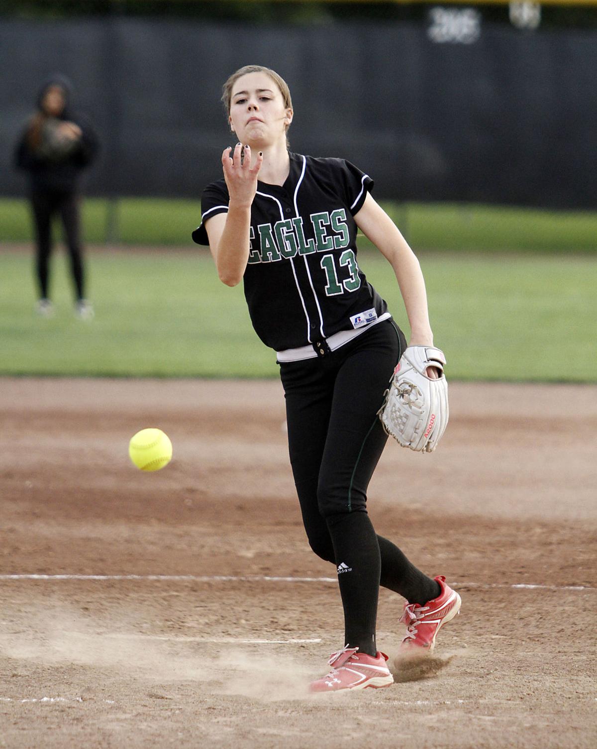 Softball: Ashley Johns tosses one-hitter, as Eagles cruise in playoff ...