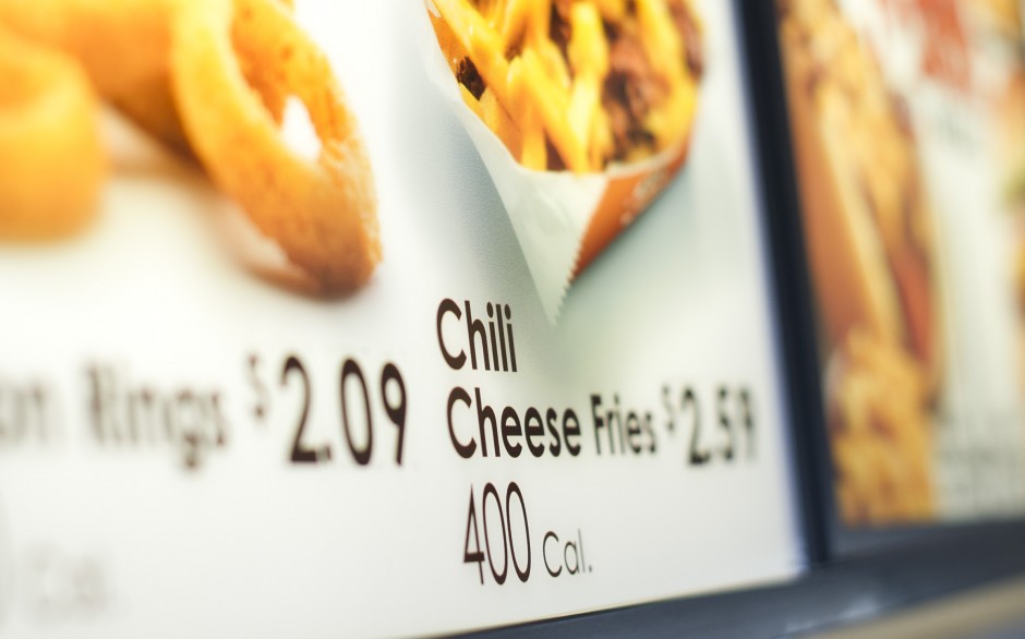 Fast food restaurants display nutritional values of food on menu boards ...
