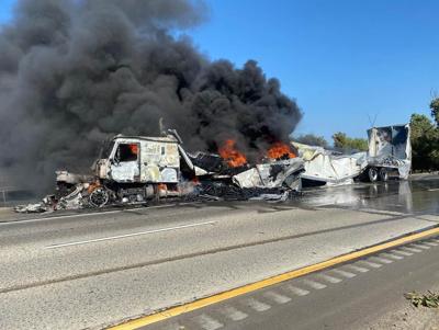 Semi-truck caught fire on I-5 on Sunday | News | lodinews.com