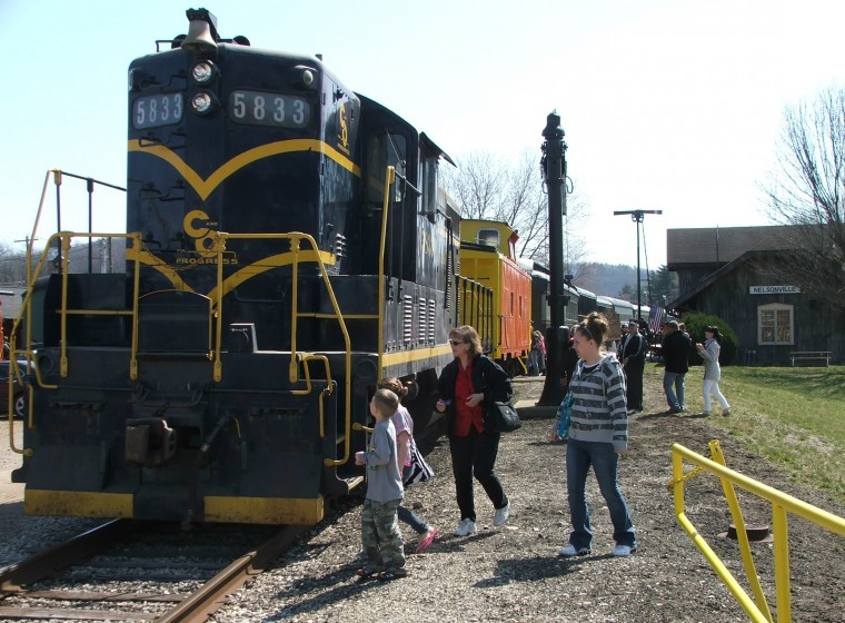 Easter Bunny Train stops in Haydenville for annual egg hunt | News ...